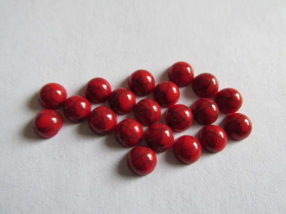 6mm Red Round Acrylic Flat Back Cabochons ( 20pcs ) - #ecab-7 - Etsy