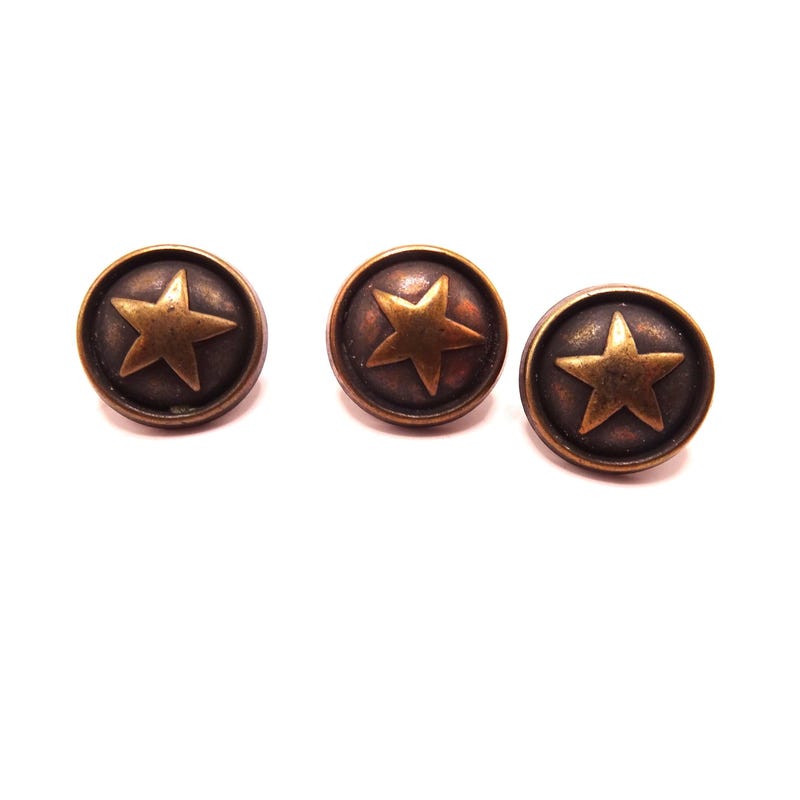 Brass Buttons With a Star - Etsy