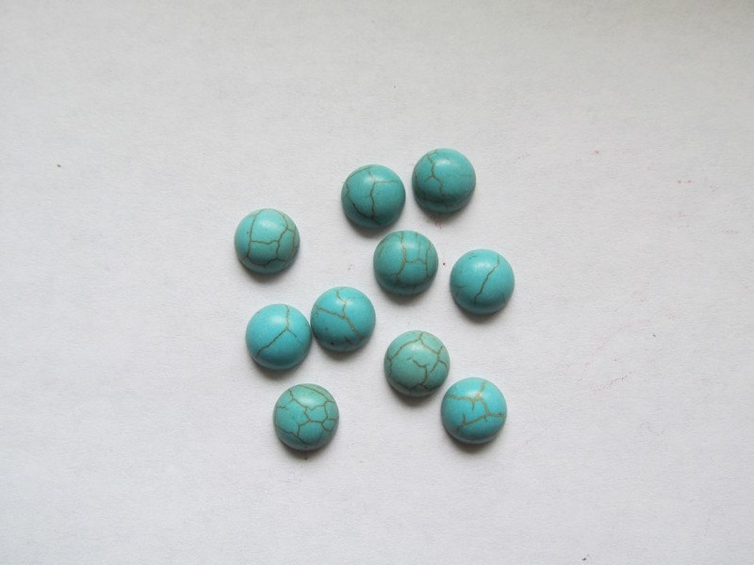 10mm Blue Turquoise Color Round Flatback Cabochon bag of 10 ECAB-14 - Etsy
