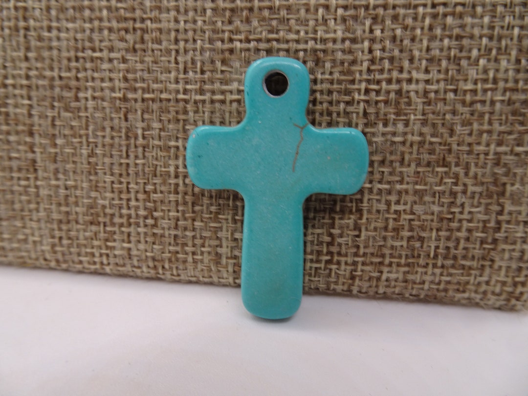 Turquoise Stone Cross With Hole #ELEPB - Etsy