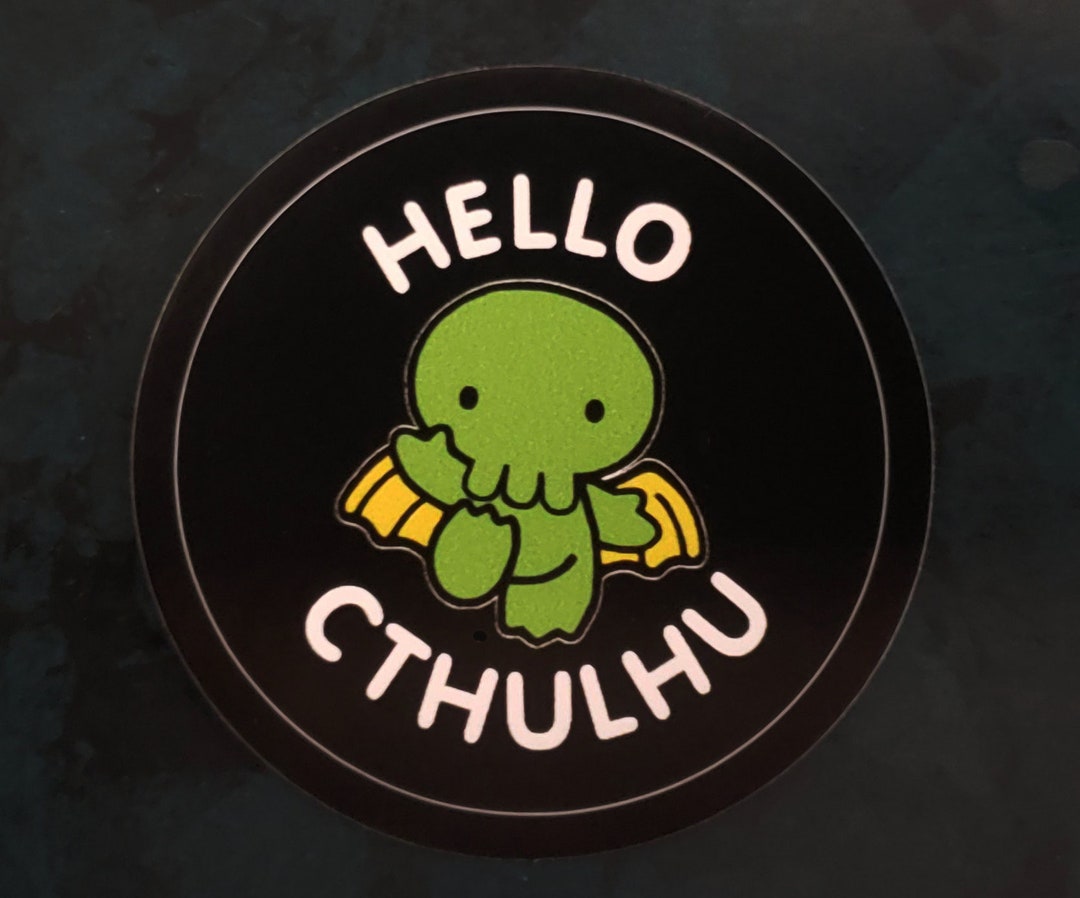 Hello Cthulhu 2 Black Vinyl Sticker - Etsy