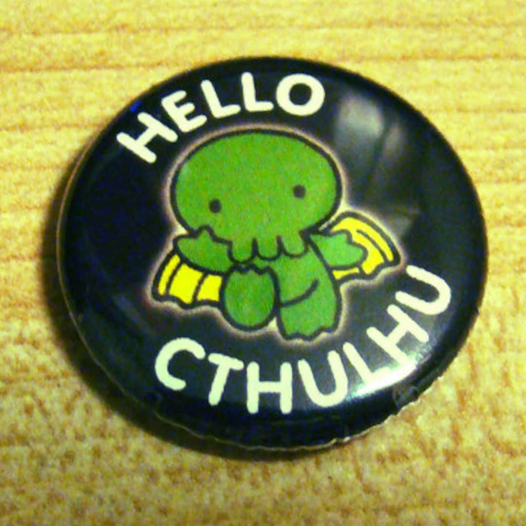 Hello Cthulhu Pin BLACK - Etsy