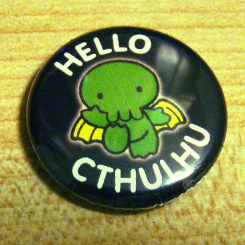 Hello Cthulhu Pin BLACK - Etsy