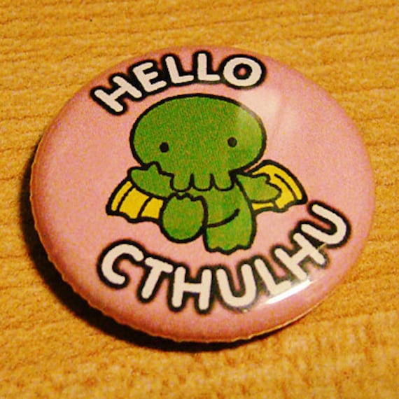 Hello Cthulhu Pin PINK | Etsy