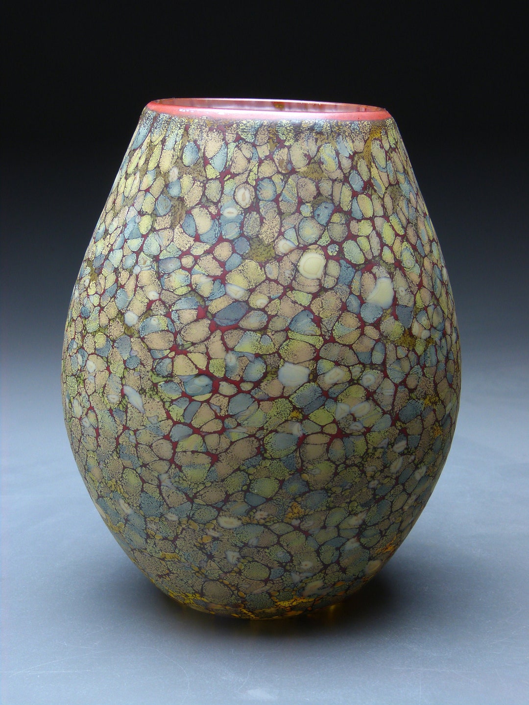 Sandy Glass Vase, Etched Hand Blown Glass Vase - Etsy