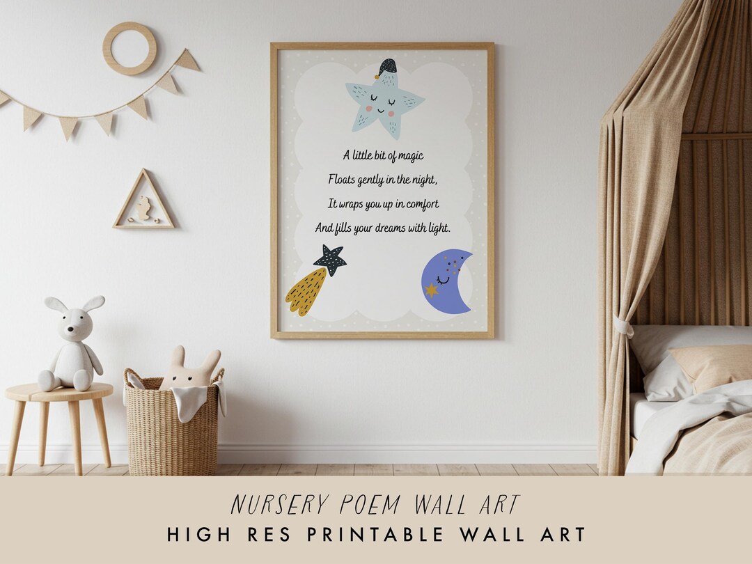 Nursery Poem Wall Art, Whimsical Nursery Art, Kids Play Room Decor ...