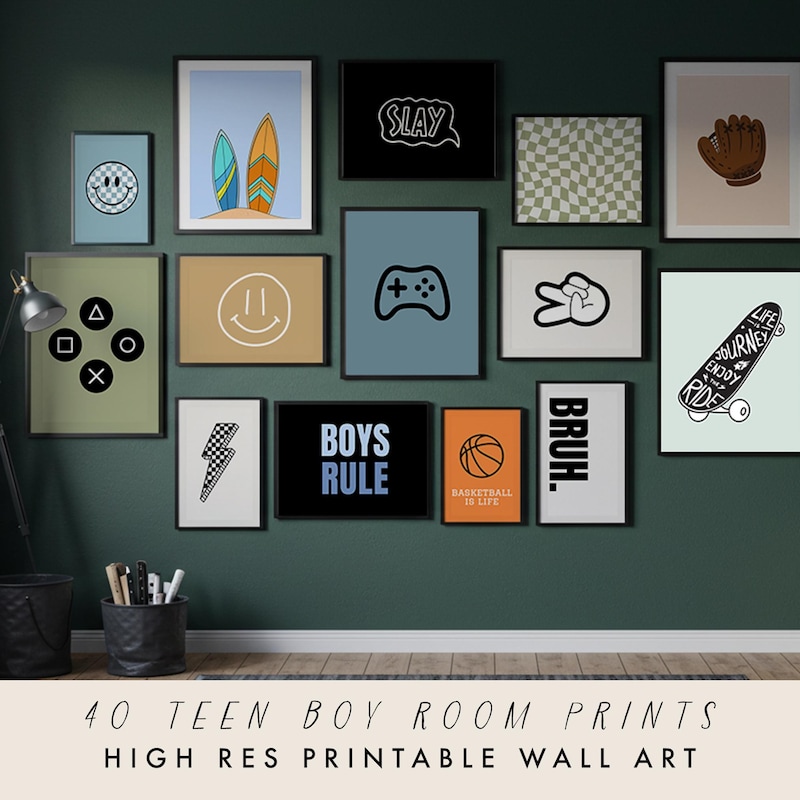 Teen Boy Room Sports Art - Etsy