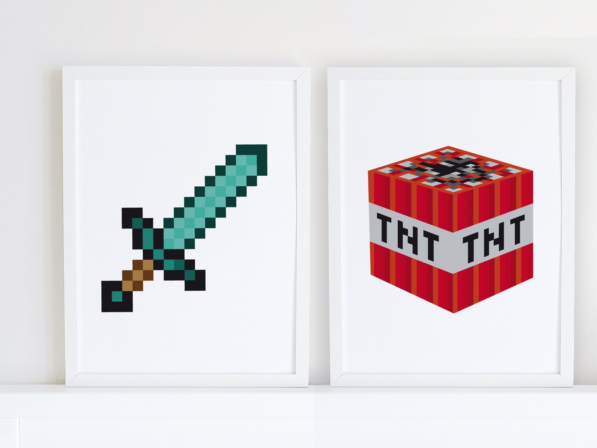 Minecraft printable set minecraft print gaming print video | Etsy