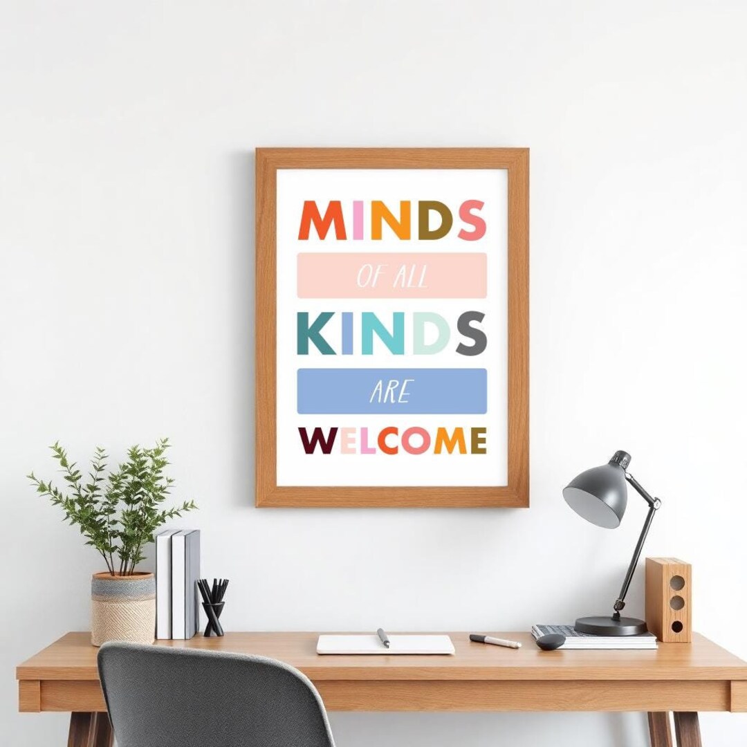 Neurodiversity Wall Art Poster, Minds of All Kinds Print, Classroom ...
