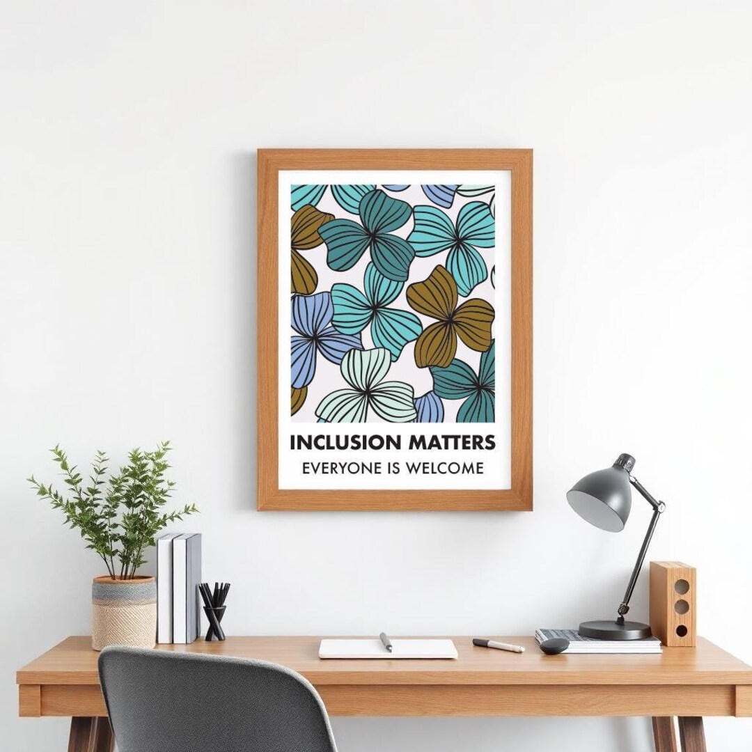 Inclusion Matters Floral Poster Diversity Poster Therapy Office Art ...