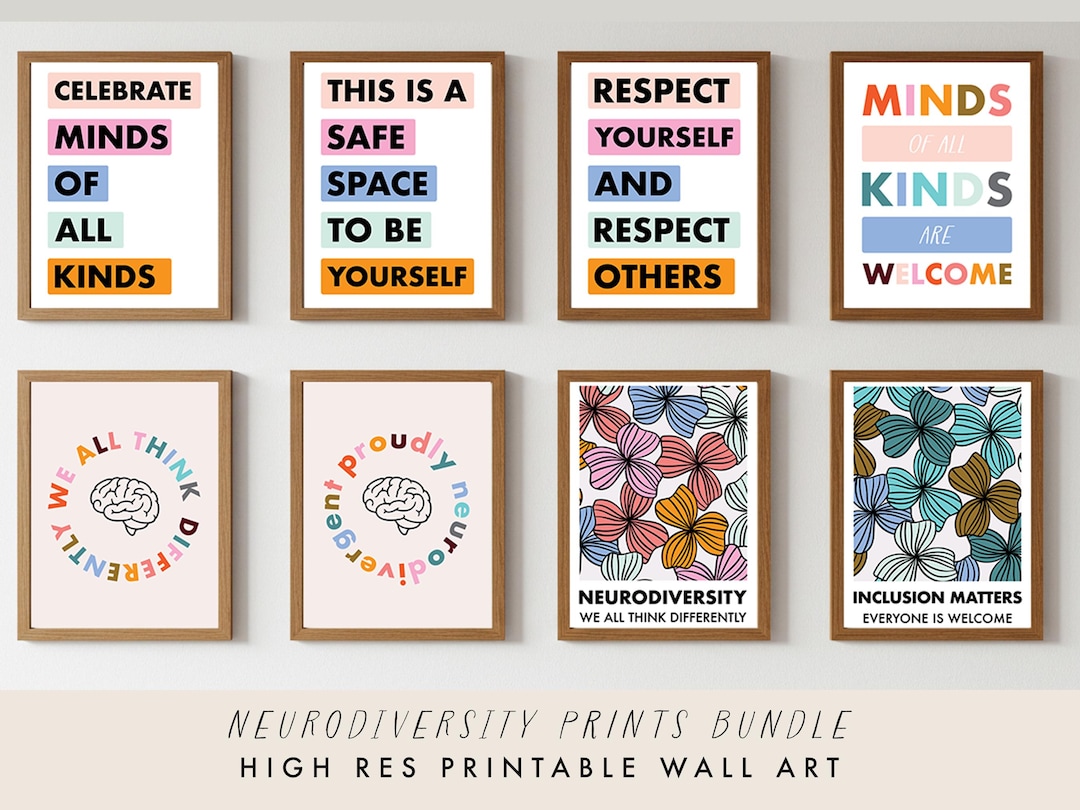 Neurodiversity Art Bundle, Inclusivity Wall Art, Diversity Poster ...