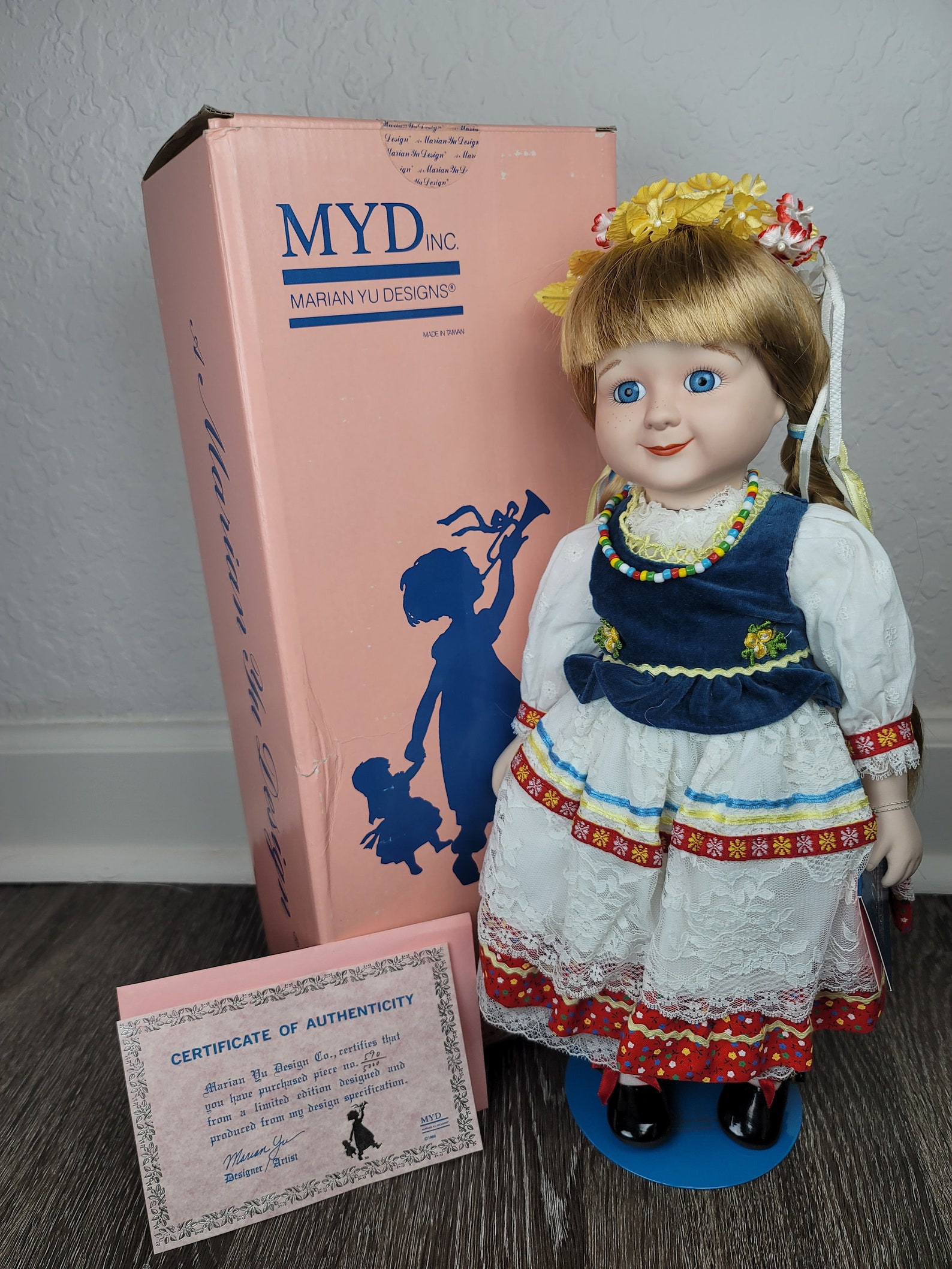 Limited Edition Marian Yu Designs 16 Porcelain Bisque Doll, Greta, in ...