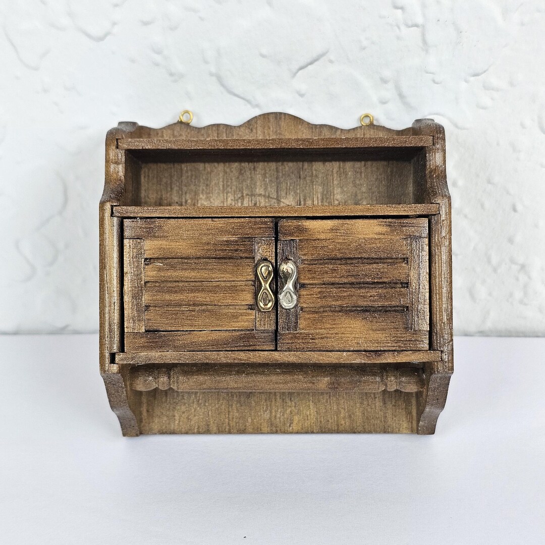 Vintage Dollhouse Medicine Cabinet, Antique Dollhouse Miniature Wall ...