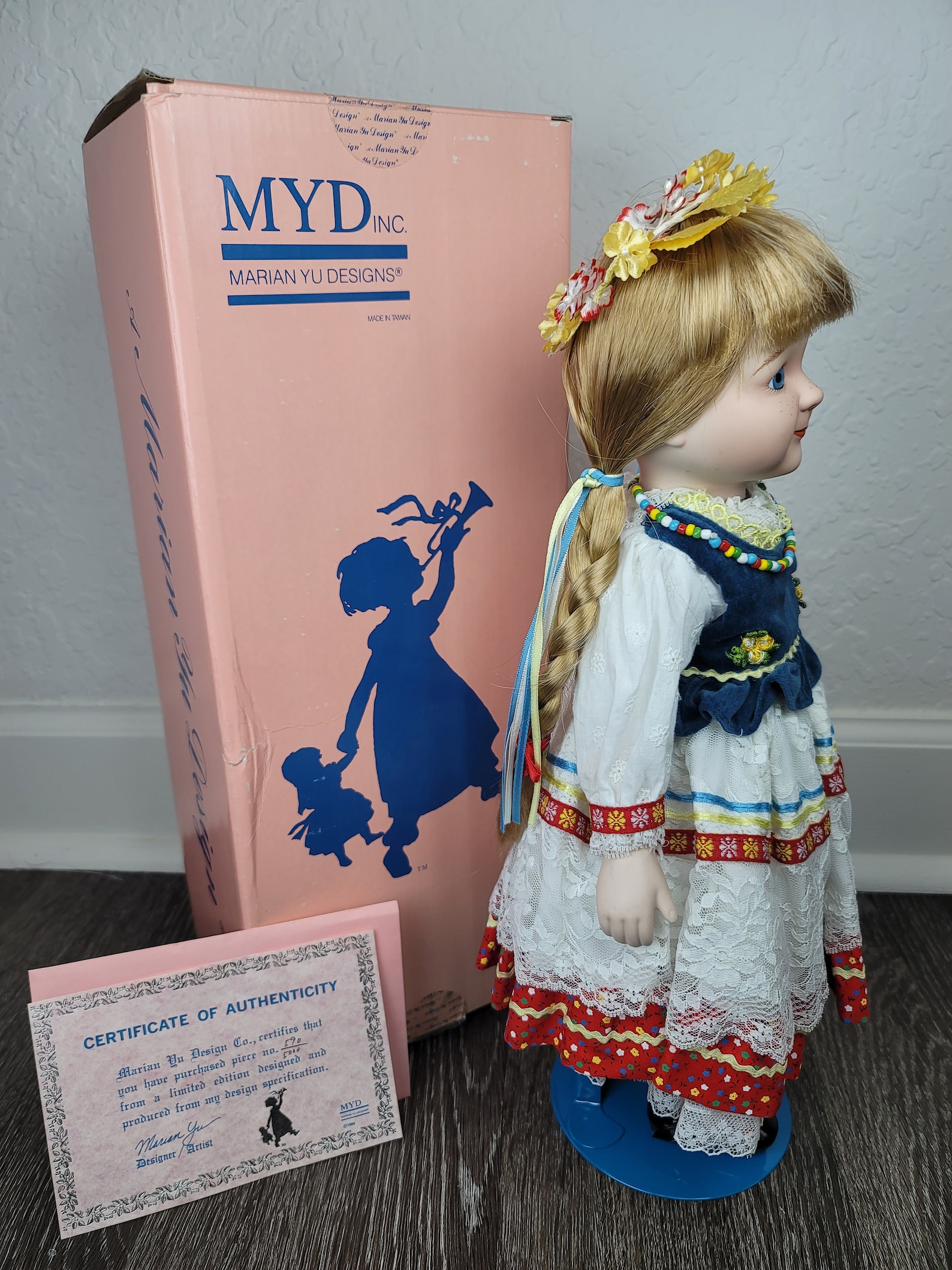 Limited Edition Marian Yu Designs 16 Porcelain Bisque Doll, Greta, in ...