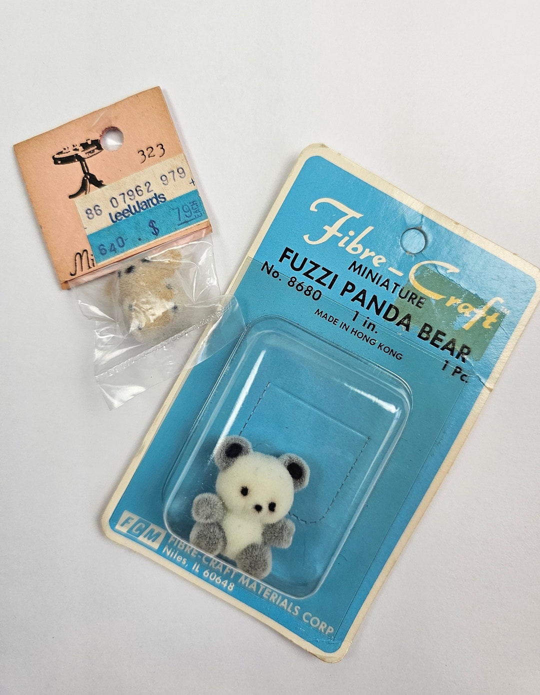 Vintage Flocked Miniature Panda & Koala, Dollhouse Mini Animals ...