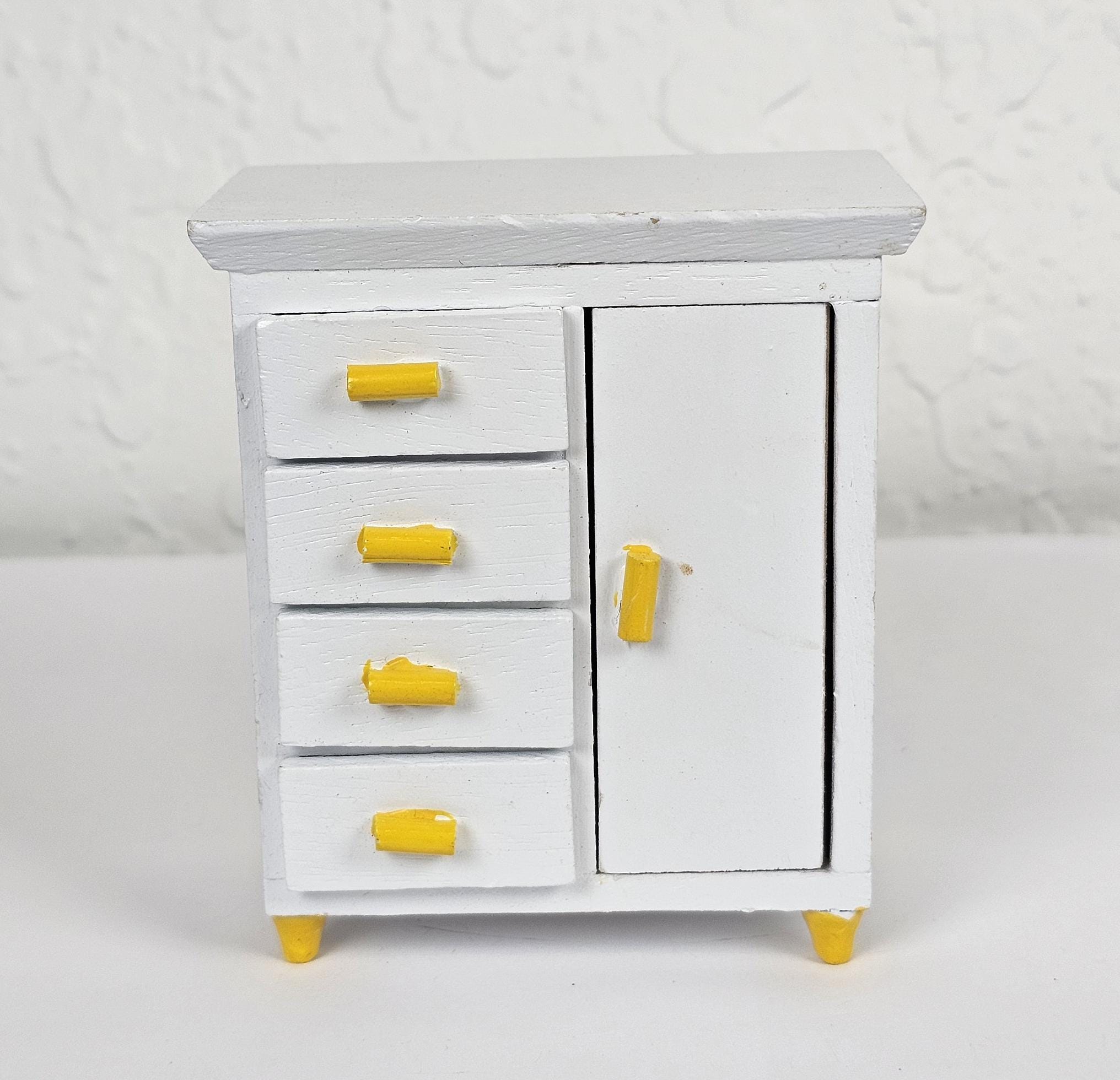 Vintage Dollhouse Miniature Wardrobe, Dollhouse Dresser, Dollhouse ...