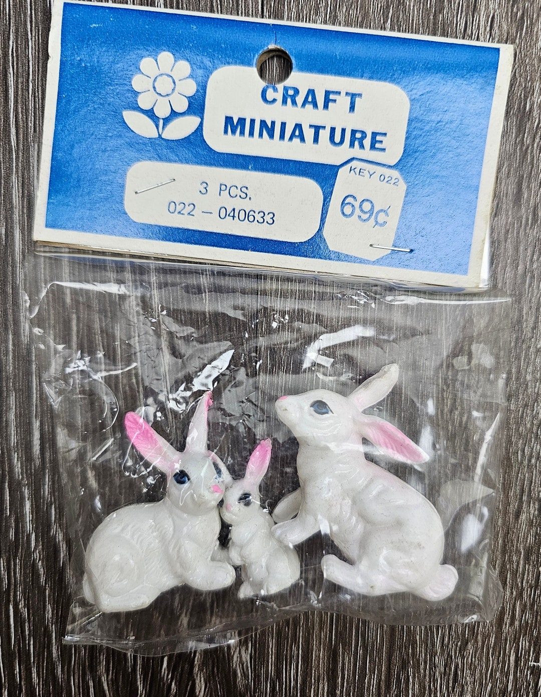 Mini Bunny Family Set, Vintage Miniature Bunny Set, Fun Miniatures ...