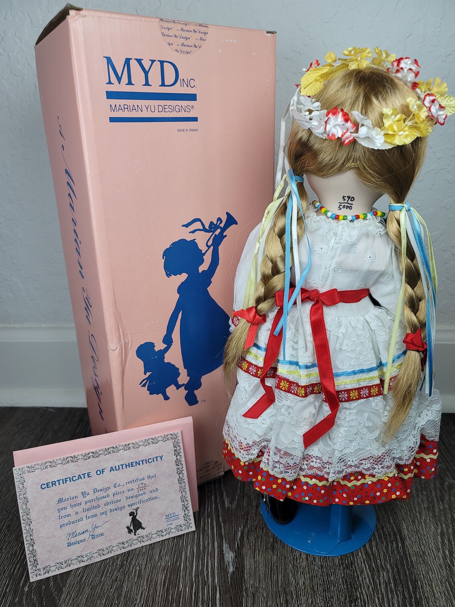 Limited Edition Marian Yu Designs 16 Porcelain Bisque Doll, Greta, in ...