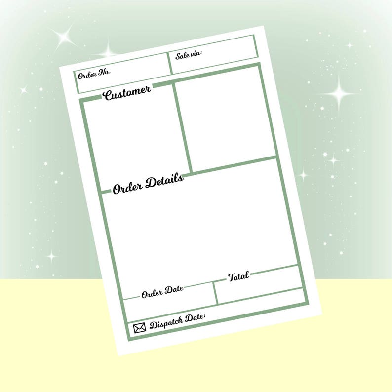 Business Order Sheet Page Printable Download to Print | Etsy