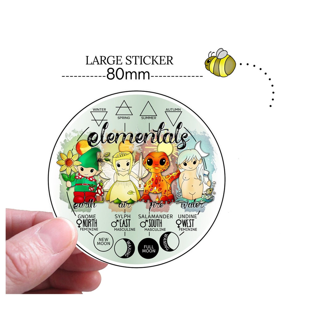 Elementals Elements Correspondences STICKER Pagan Wicca Wiccan Sticky ...