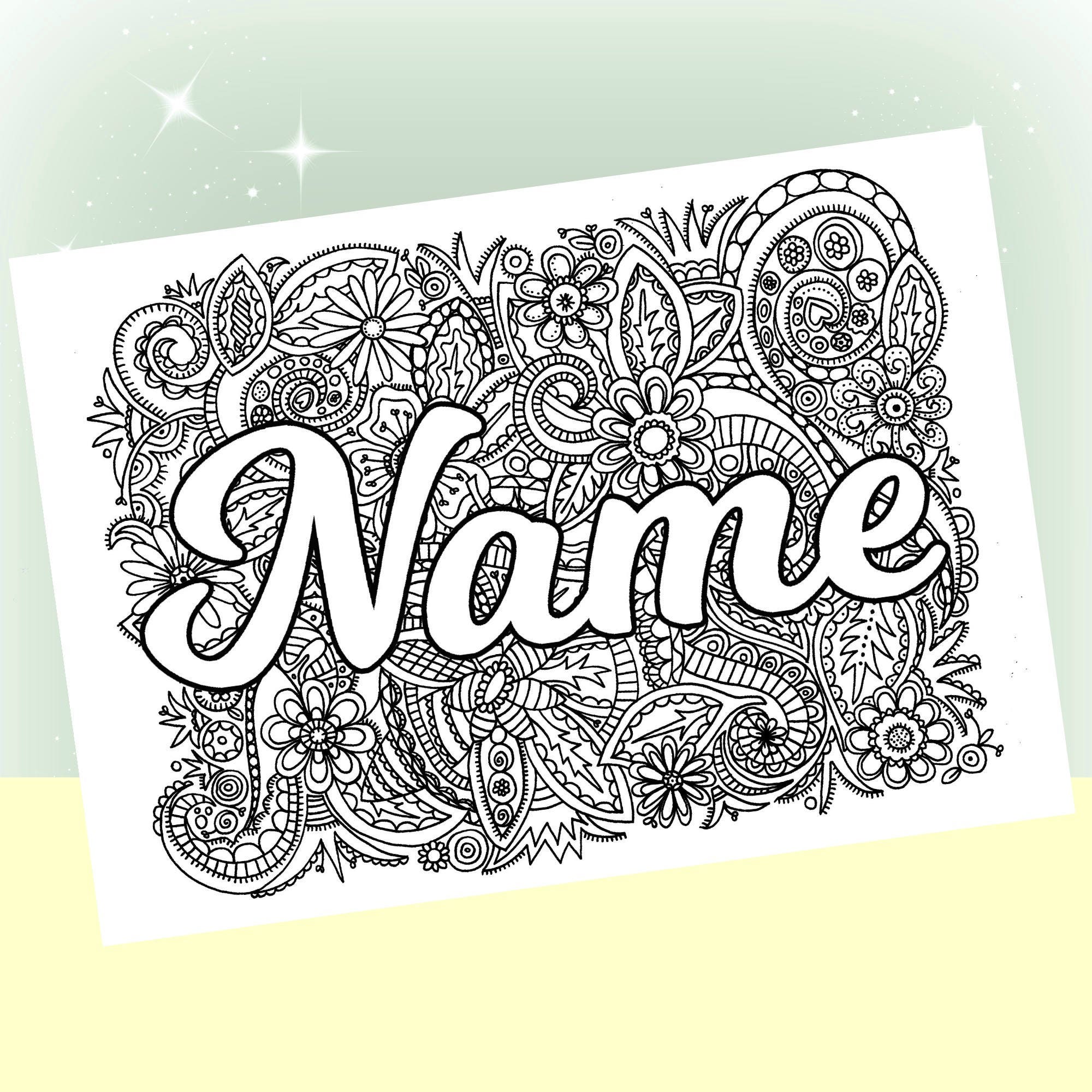 Any Name Added Personalised & Printable Colouring Sheet | Etsy