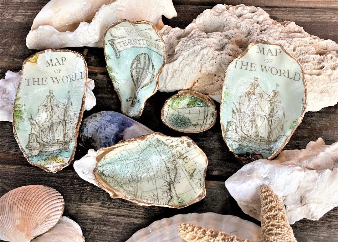 World Map Oyster Shells - Etsy