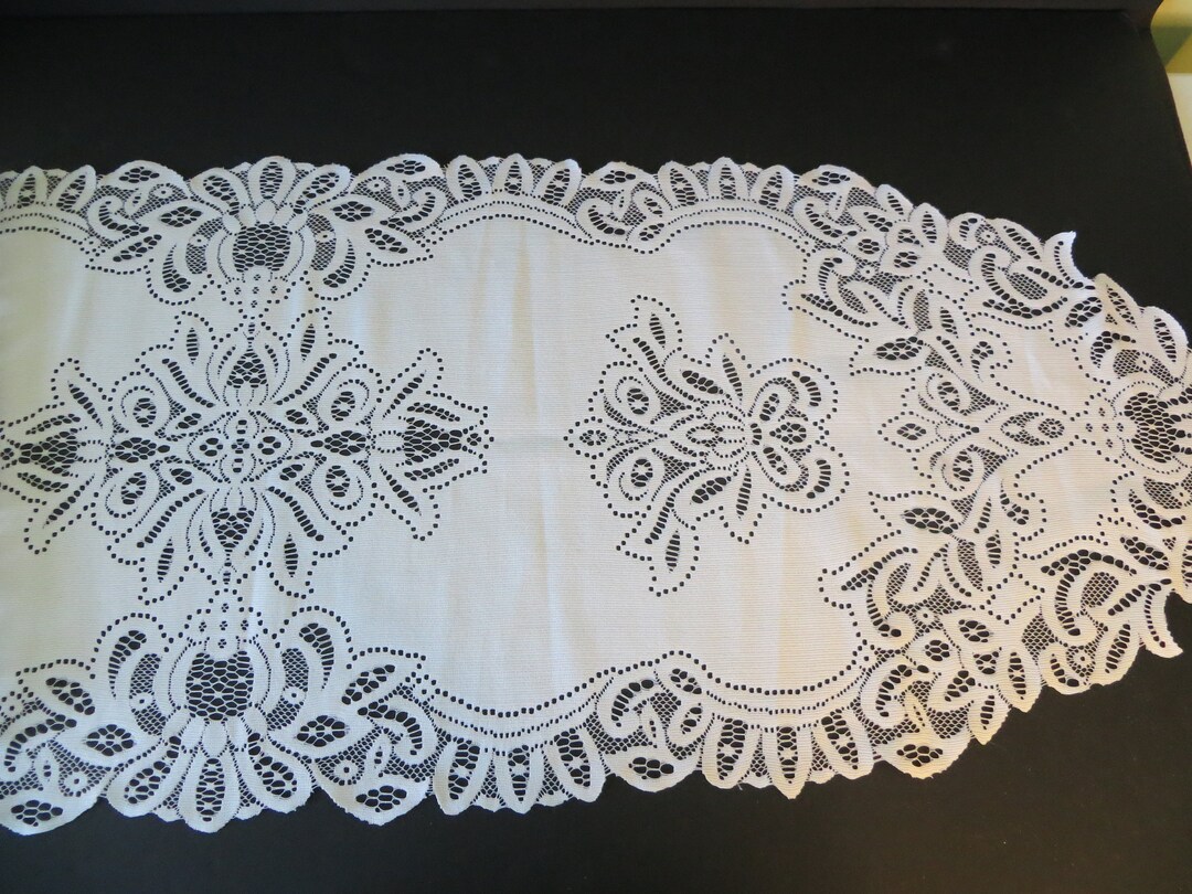 Extra-long Lace Table Runner, 46, White - Etsy