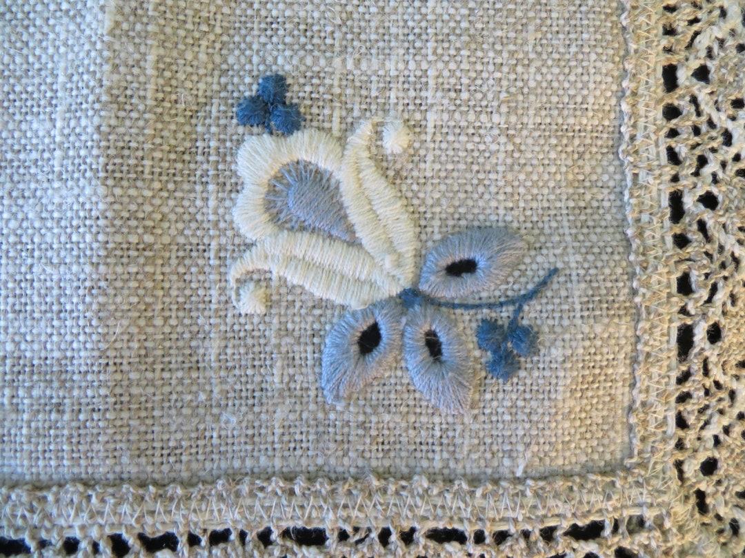 Heavy-weight Square 90% Linen Embroidered Matt. Made in - Etsy