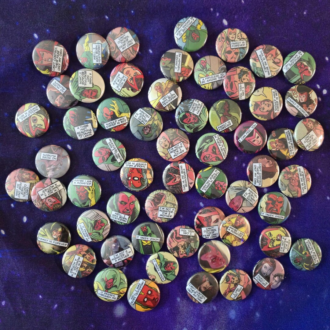 Vision and Wanda/scarlet Witch 1" Buttons - Etsy