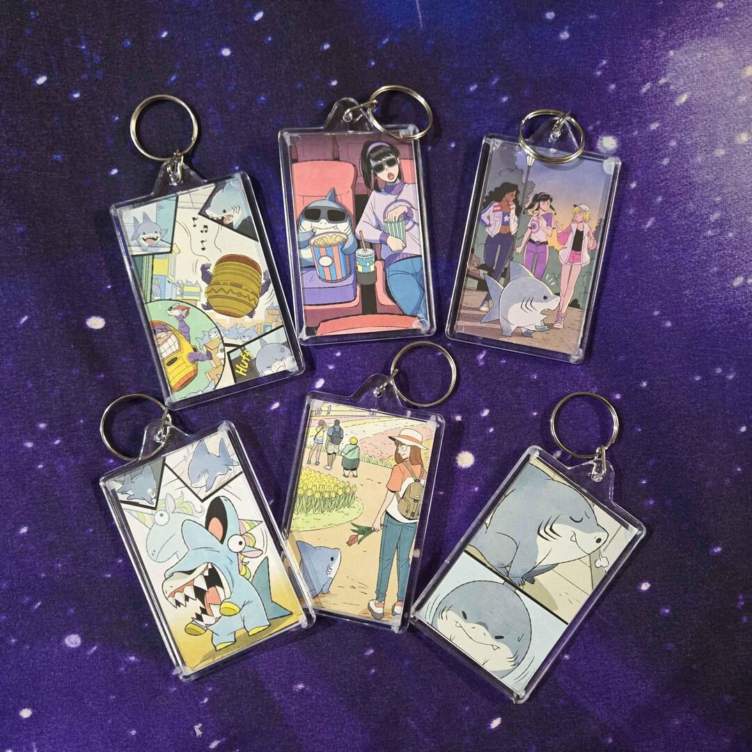 Jeff the Land Shark Upcycled Keychains - Etsy