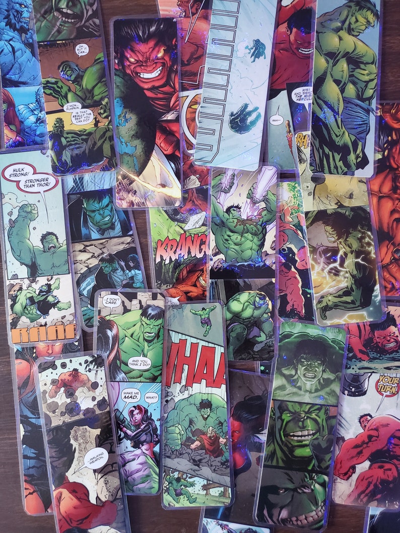 Marvel Comic's Hulk Characters Handmade Bookmarks - Etsy