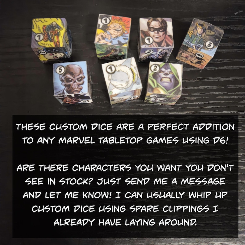 Marvel Comics Upcycled Dice - Etsy