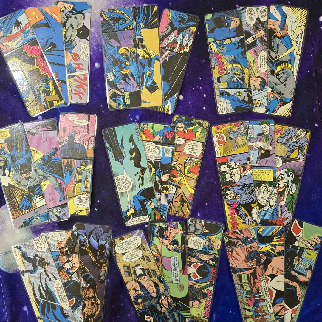 Batman Upcycled Bookmarks - Etsy