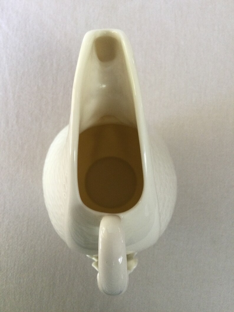 Vintage Lenox Vase or Pitcher W Applied Leaf Design W Basket Weave ...