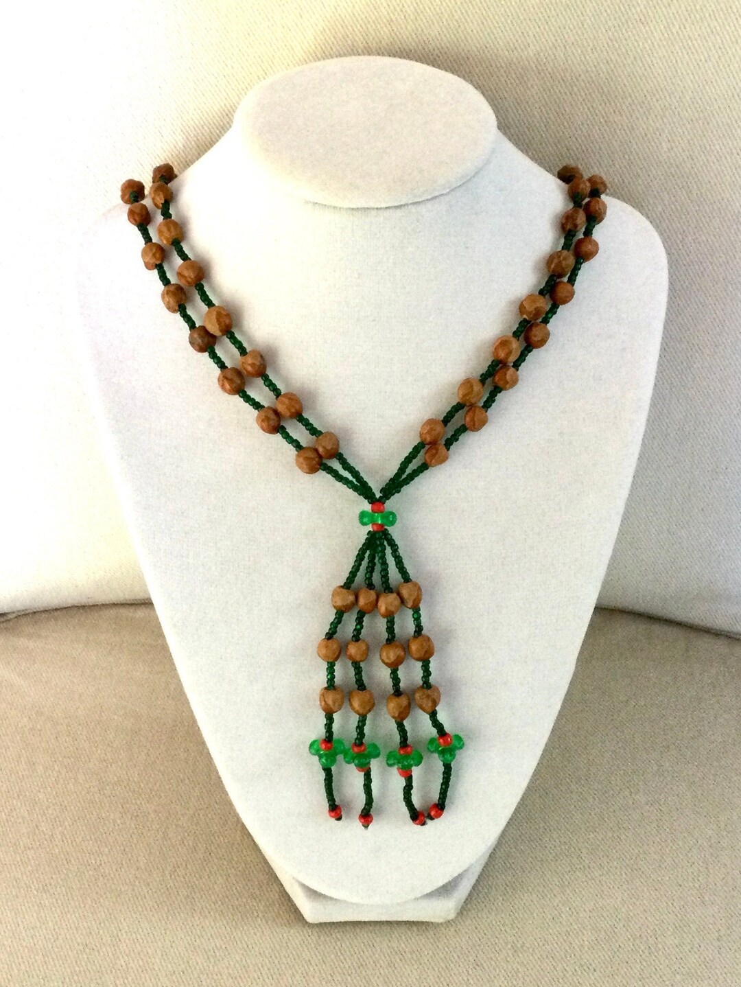 Vintage Navajo Native American Cedar Bead Double Strand - Etsy