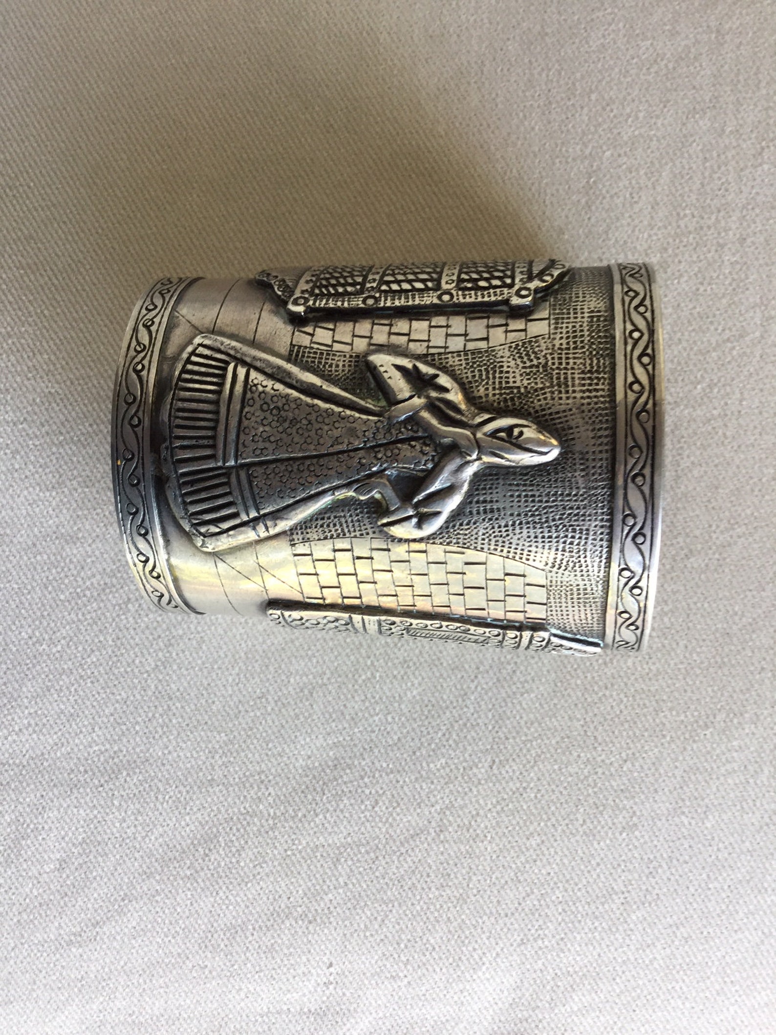 Vintage Peruvian Folkloric Sterling Long Cuff Bracelet - Artistic ...