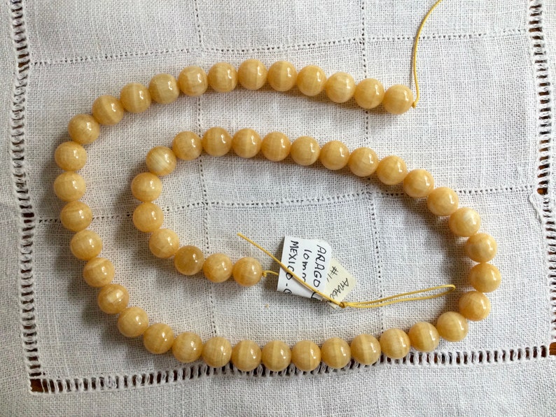 Aragonite - 8mm & 10mm and Dendritic Opal in Matrix - 10mm Round Beads ...