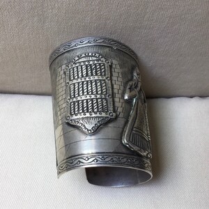 Vintage Peruvian Folkloric Sterling Long Cuff Bracelet - Artistic ...