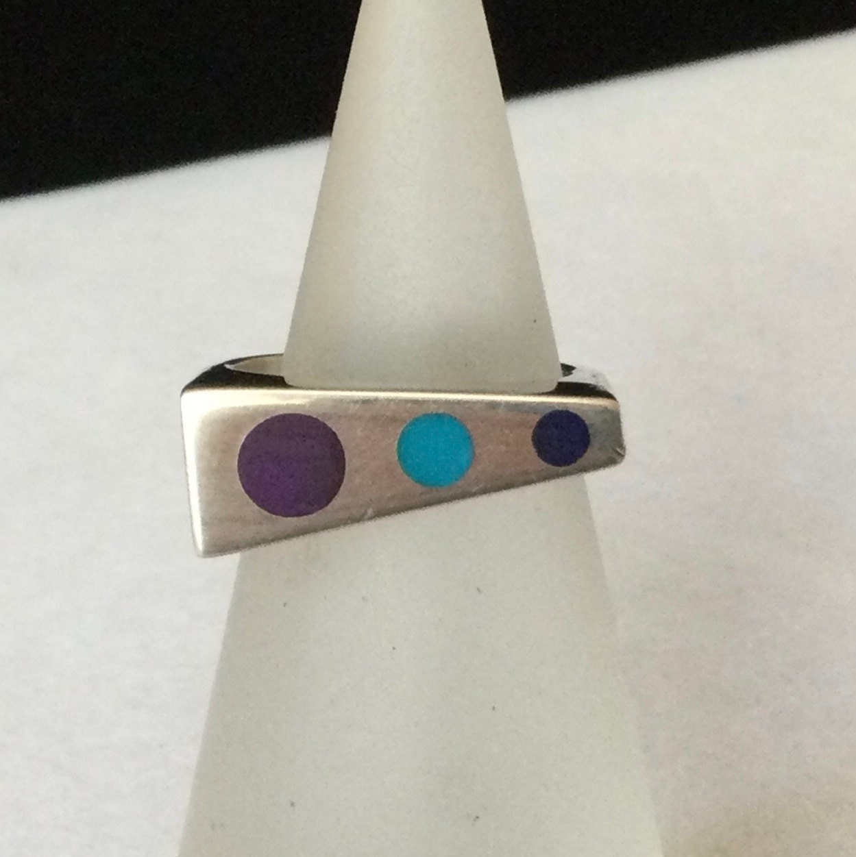 Modernist 1980s Geometric Stackable Statement Ring 2 Silver - Etsy