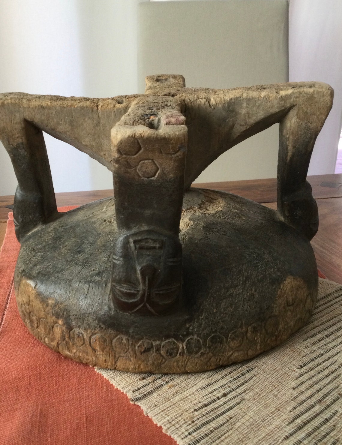 Vintage African Kings Stool Finely Hand Carved Folk Art Pre 1965 Exact ...