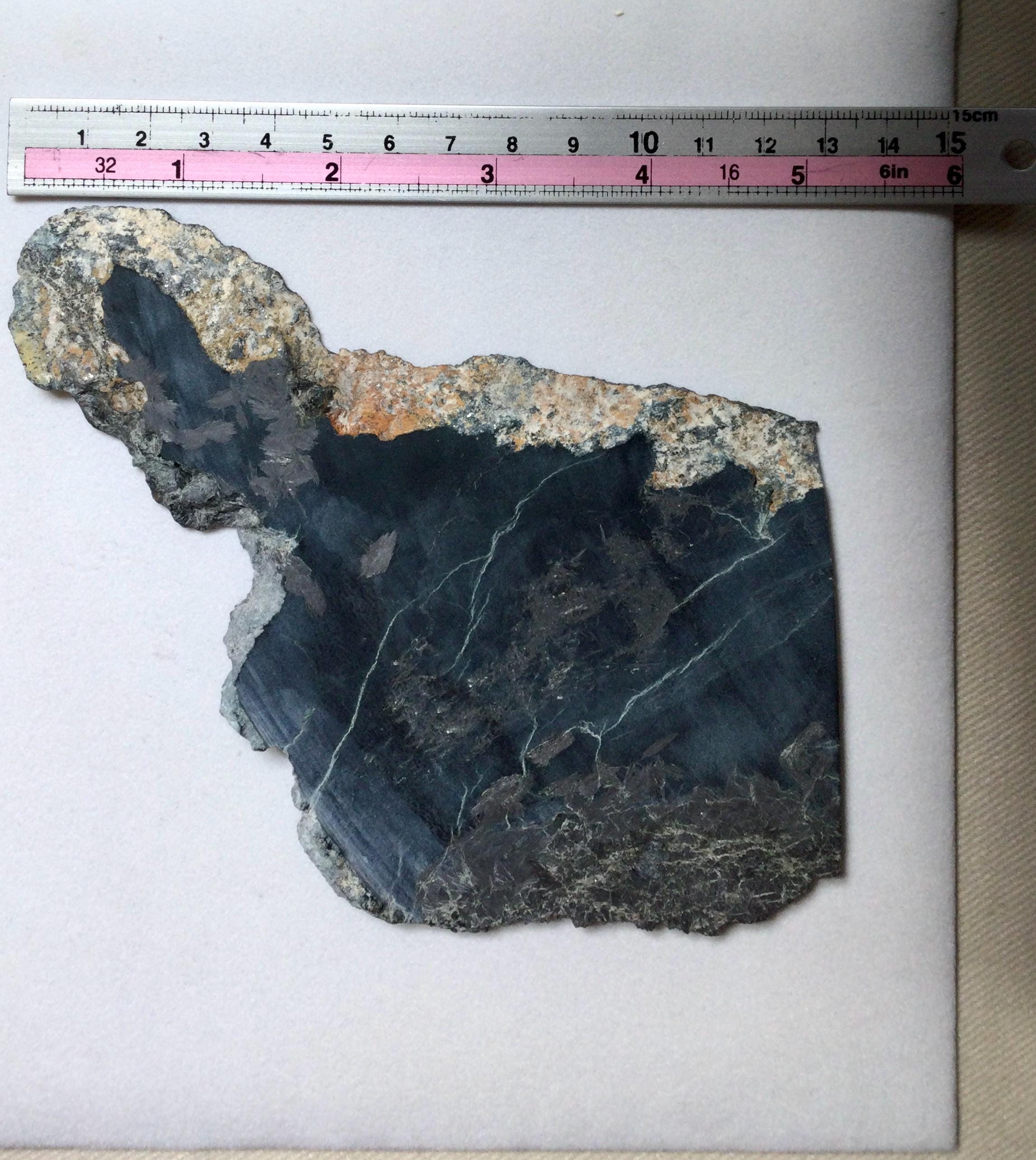 Black Magnetite Jade Slab - Natural Specimen - Sliced Front and Back ...