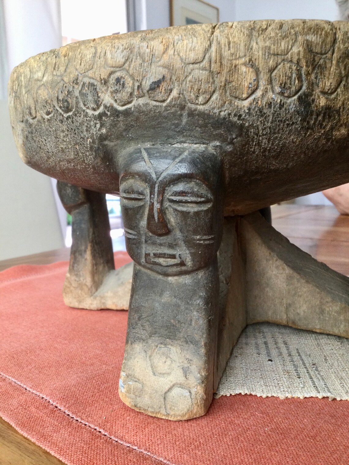 Vintage African Kings Stool Finely Hand Carved Folk Art Pre 1965 Exact ...