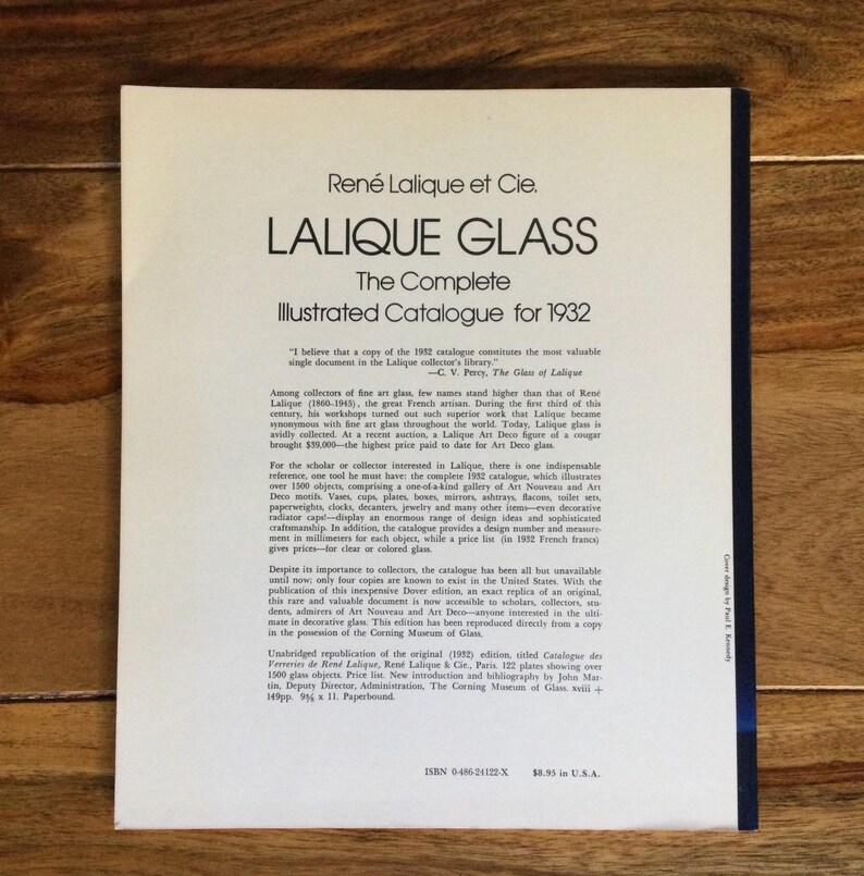 Rene Lalique Et Cie. Lalique Glass the Complete Illustrated Catalogue ...