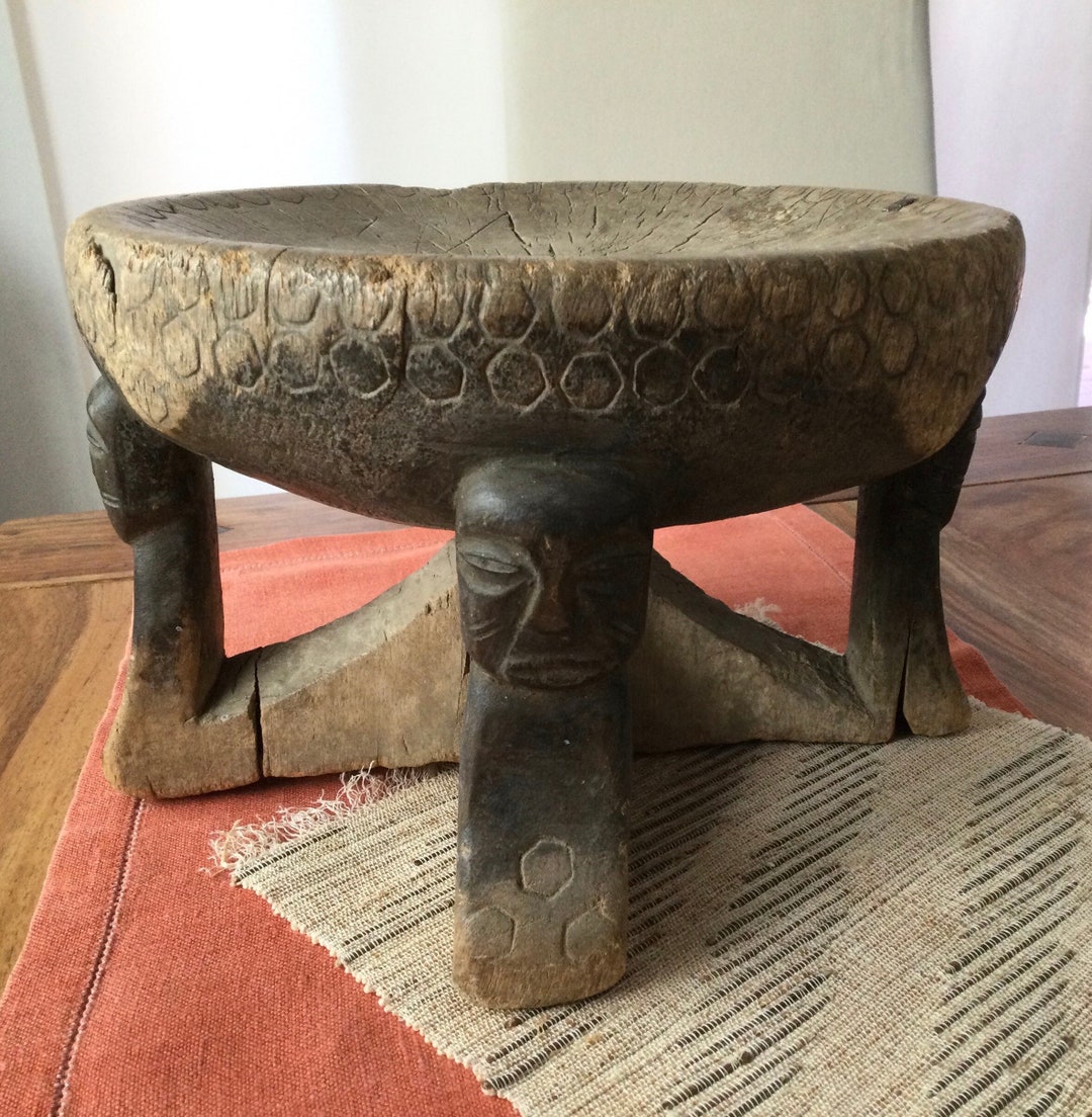Vintage African Kings Stool Finely Hand Carved Folk Art Pre 1965 Exact ...