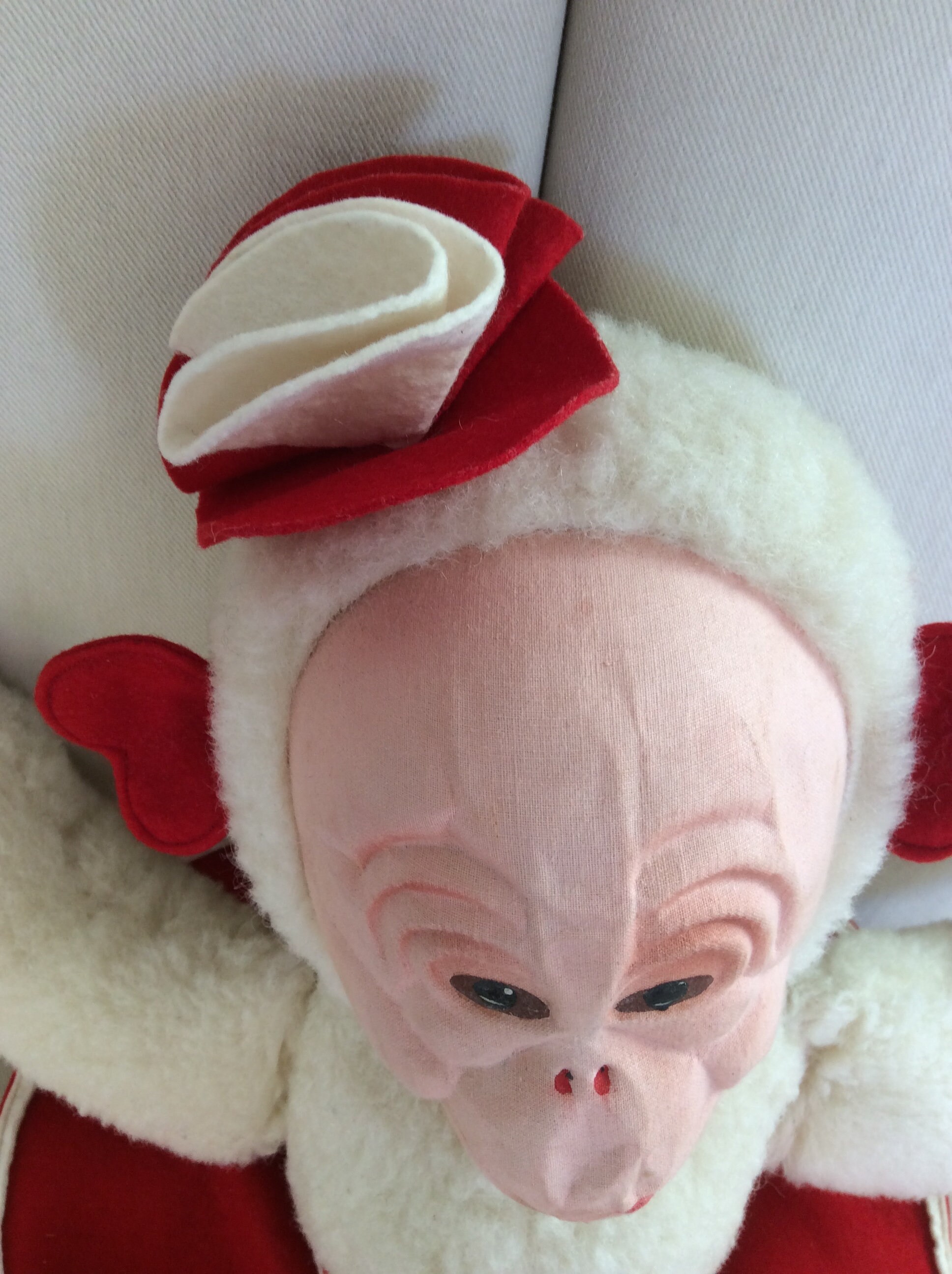 50s Vintage Cheerleader Monkey-stuffed TOY - Fabric Face - Original ...