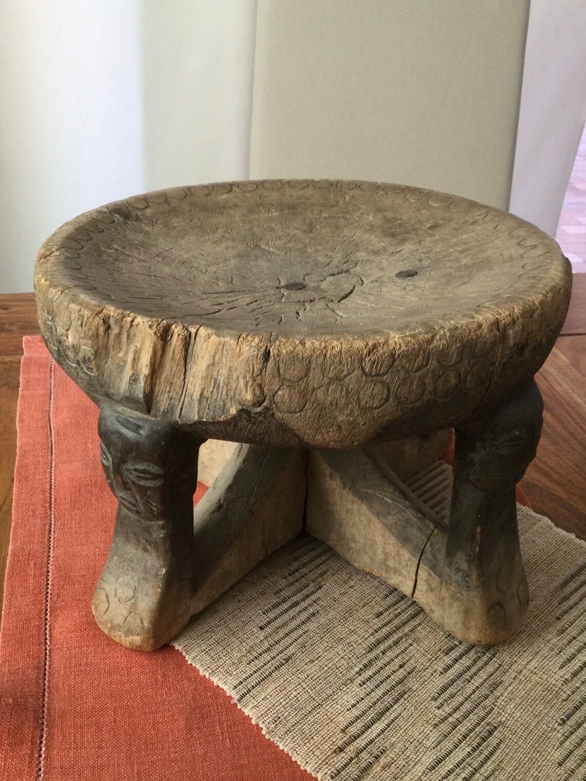 Vintage African Kings Stool Finely Hand Carved Folk Art Pre 1965 Exact ...
