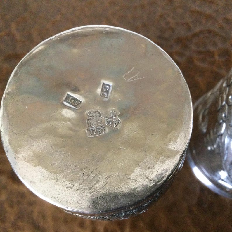 Antique Russian Imperial Eagle Silver Kiddush Cups 1787 - Matching Pair ...