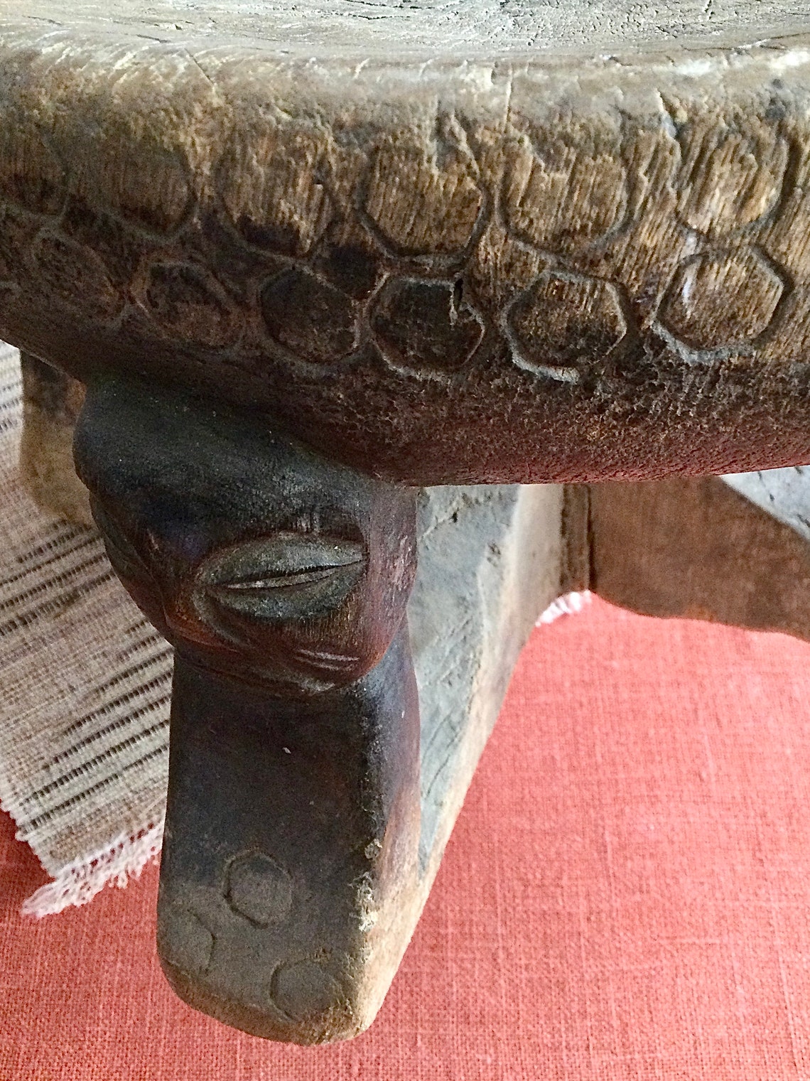 Vintage African Kings Stool Finely Hand Carved Folk Art Pre 1965 Exact ...