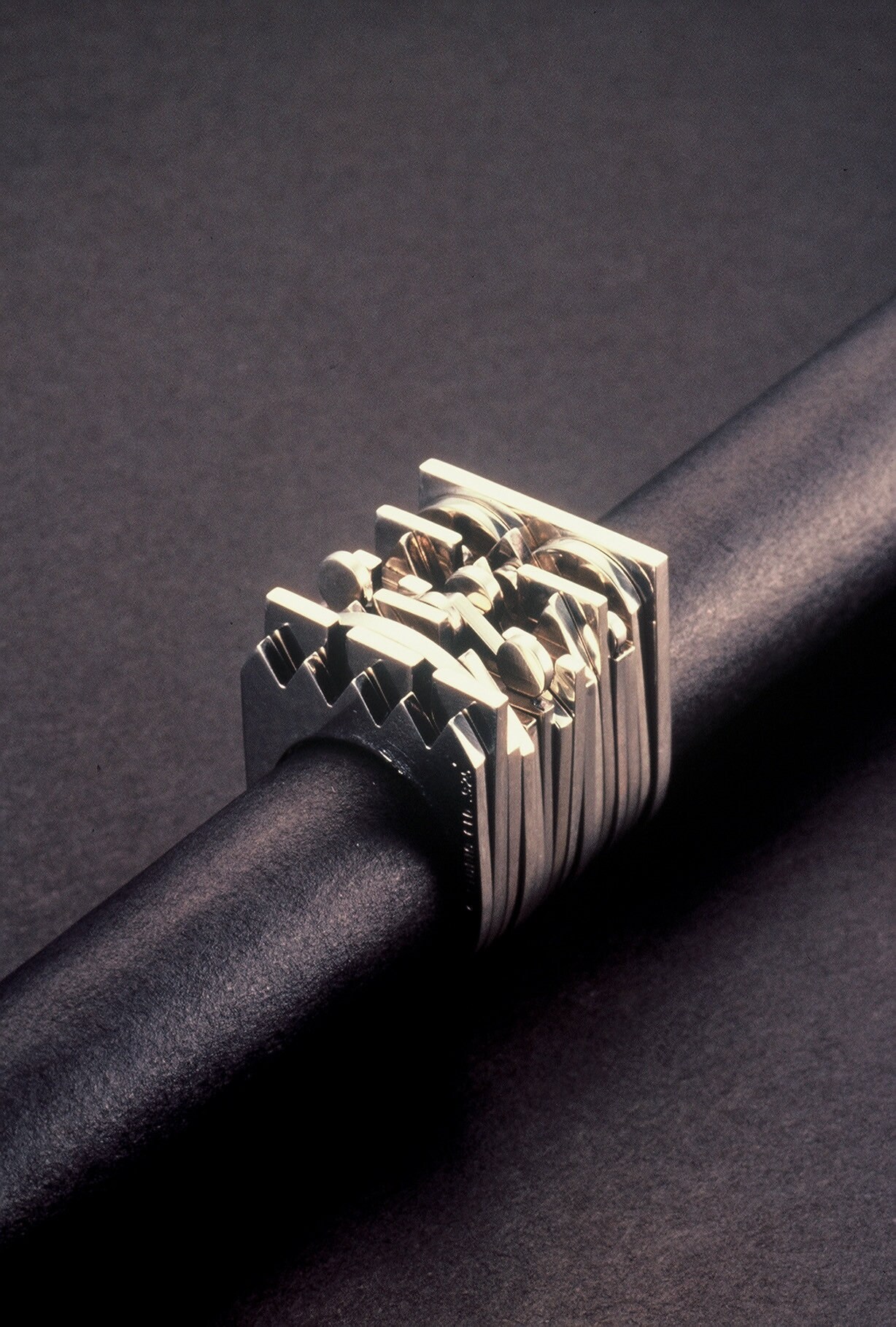 Modernist Architectural Design Silver Rings Set of 4 Unisex Style Size ...