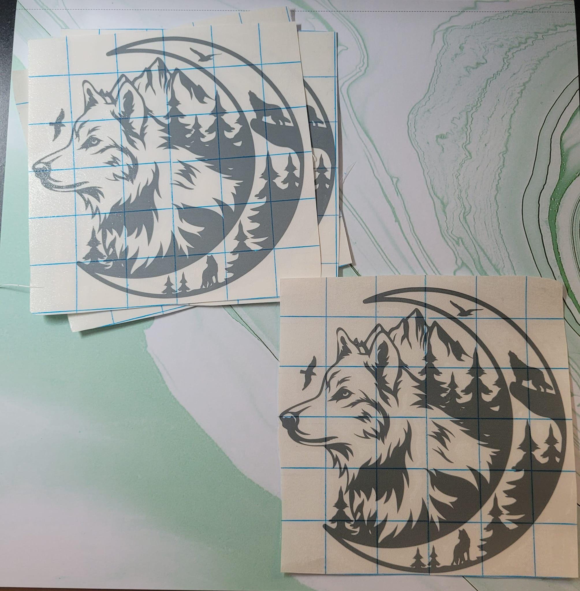 Wolf and Moon Vinyl Decal - Etsy